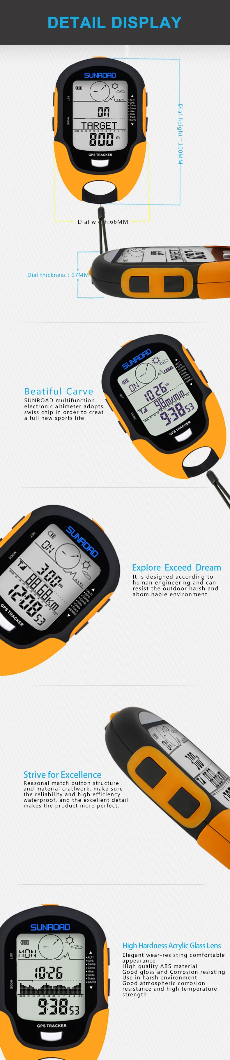 Barometric Meter Digital Compass Hybrid Altimeter Watch Altimeter ...