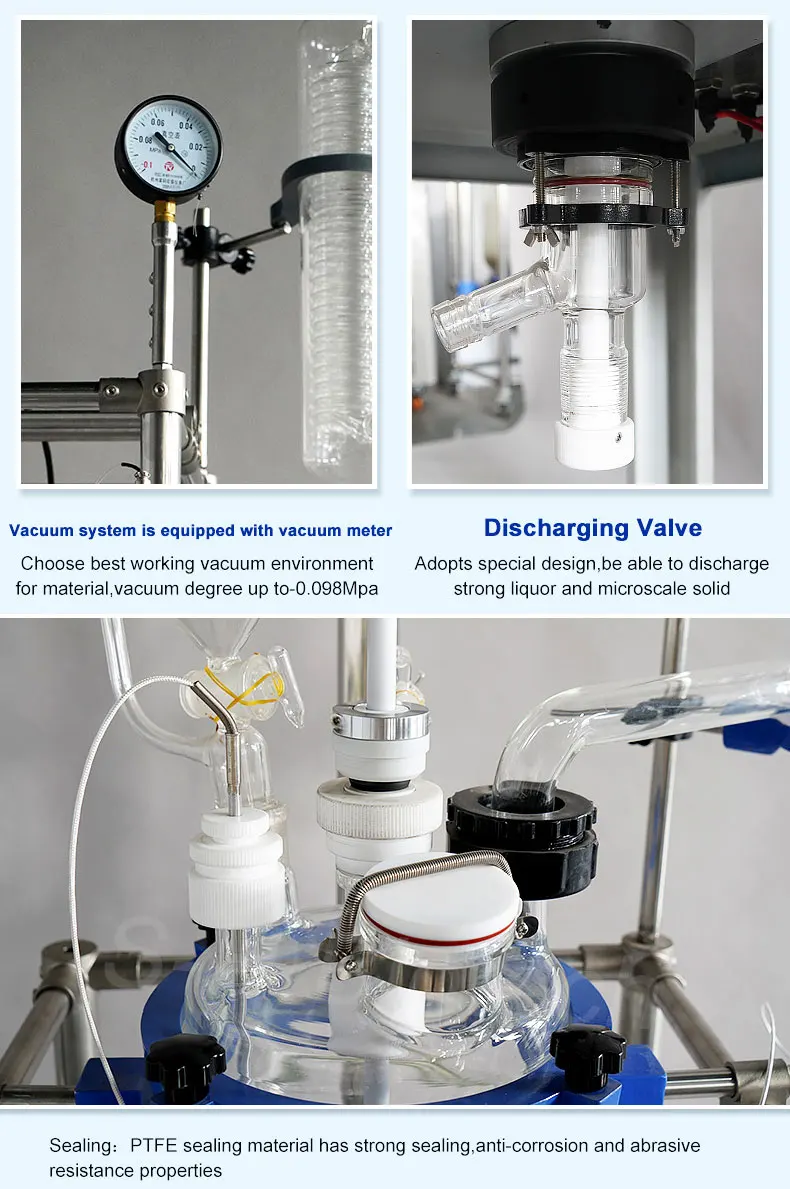 Lab Chemical Stirring Tank Reaction Vessel 50L Jacketed Glass Reactor ...