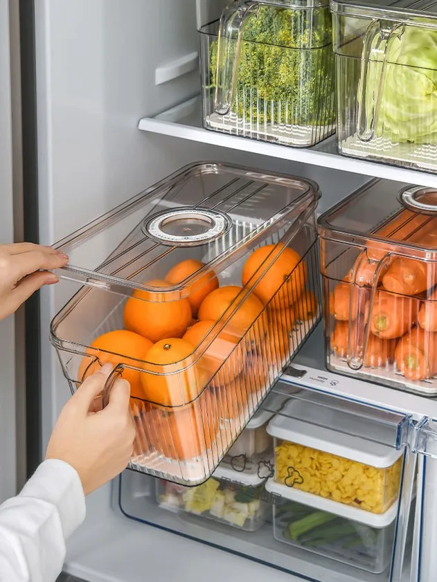Kitchen Fresh Clear Plastic Storage Box Fridge Refrigerator Organizer ...