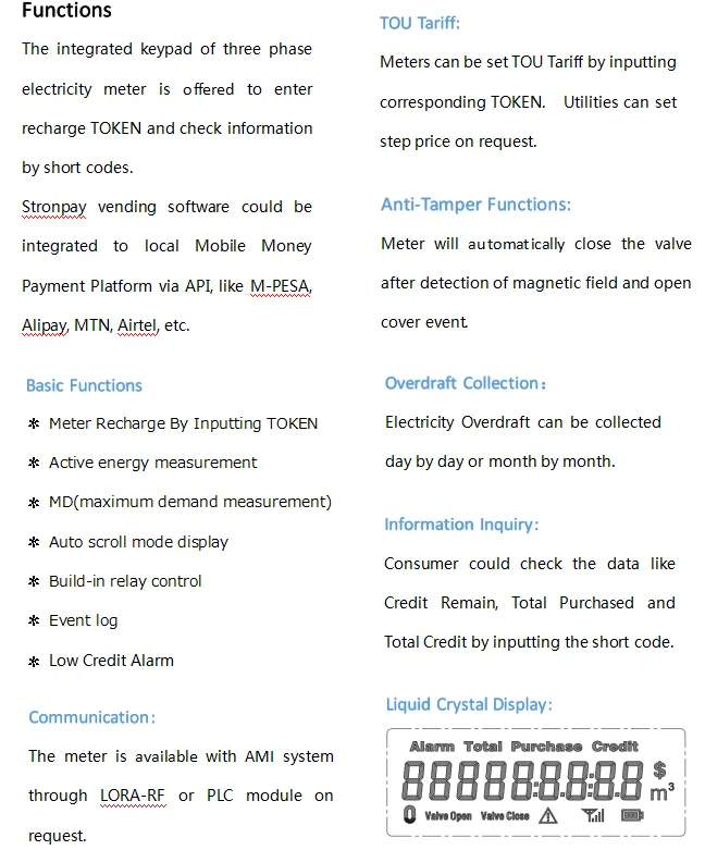 Sts Three Phase Smart Rf-lora Prepaid Electricity Meter - Buy Smart ...