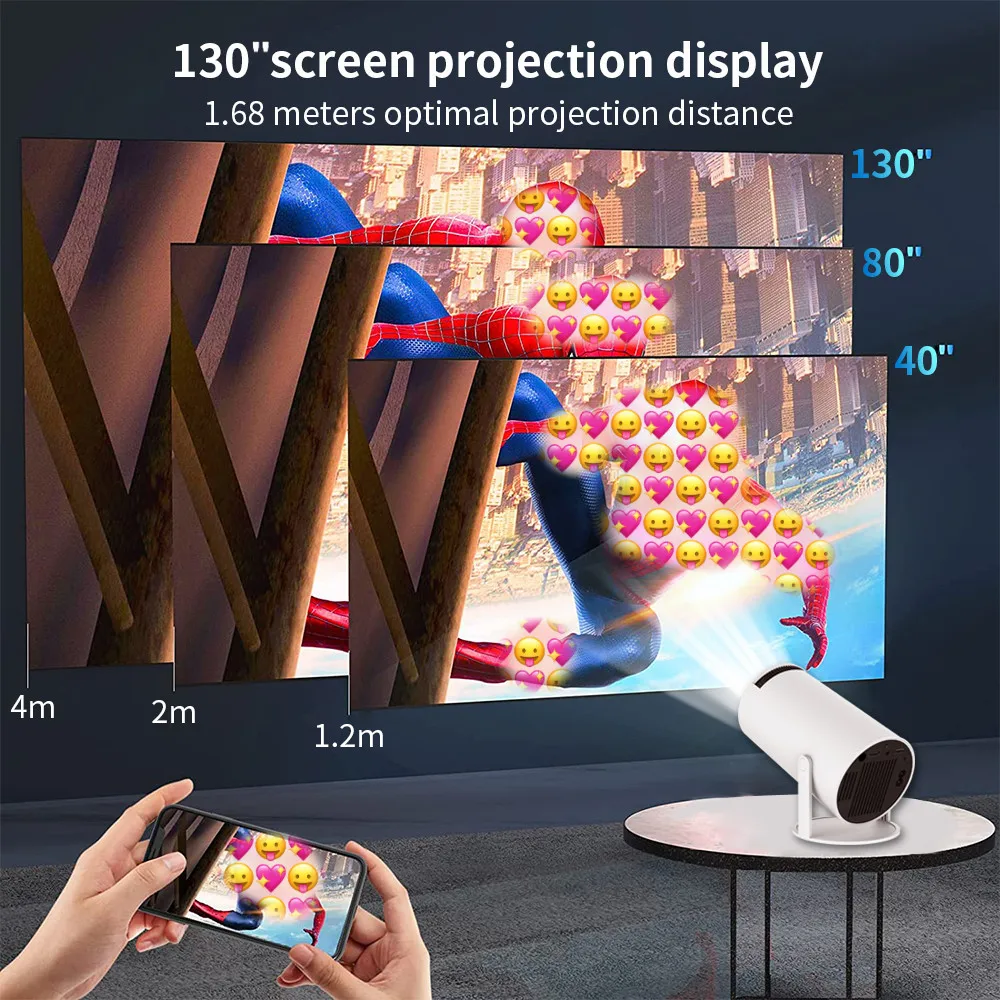 Android 11 Projector - 4K Dual Wifi6, 200 ANSI Allwinner H713 BT5.0