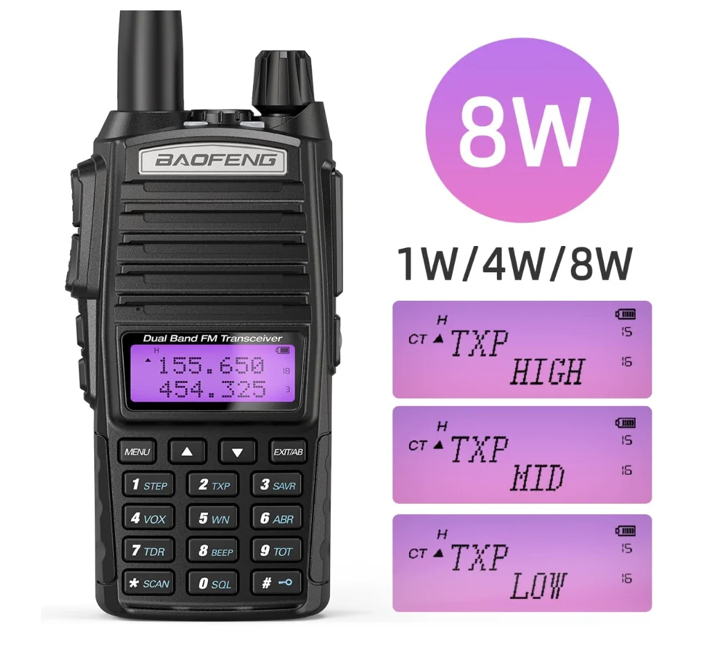 Walkie Talkie With Programmer Full Kits Earpiece Baofeng Bf Uv82 Uv 82 5w 8w Portable Radio ...