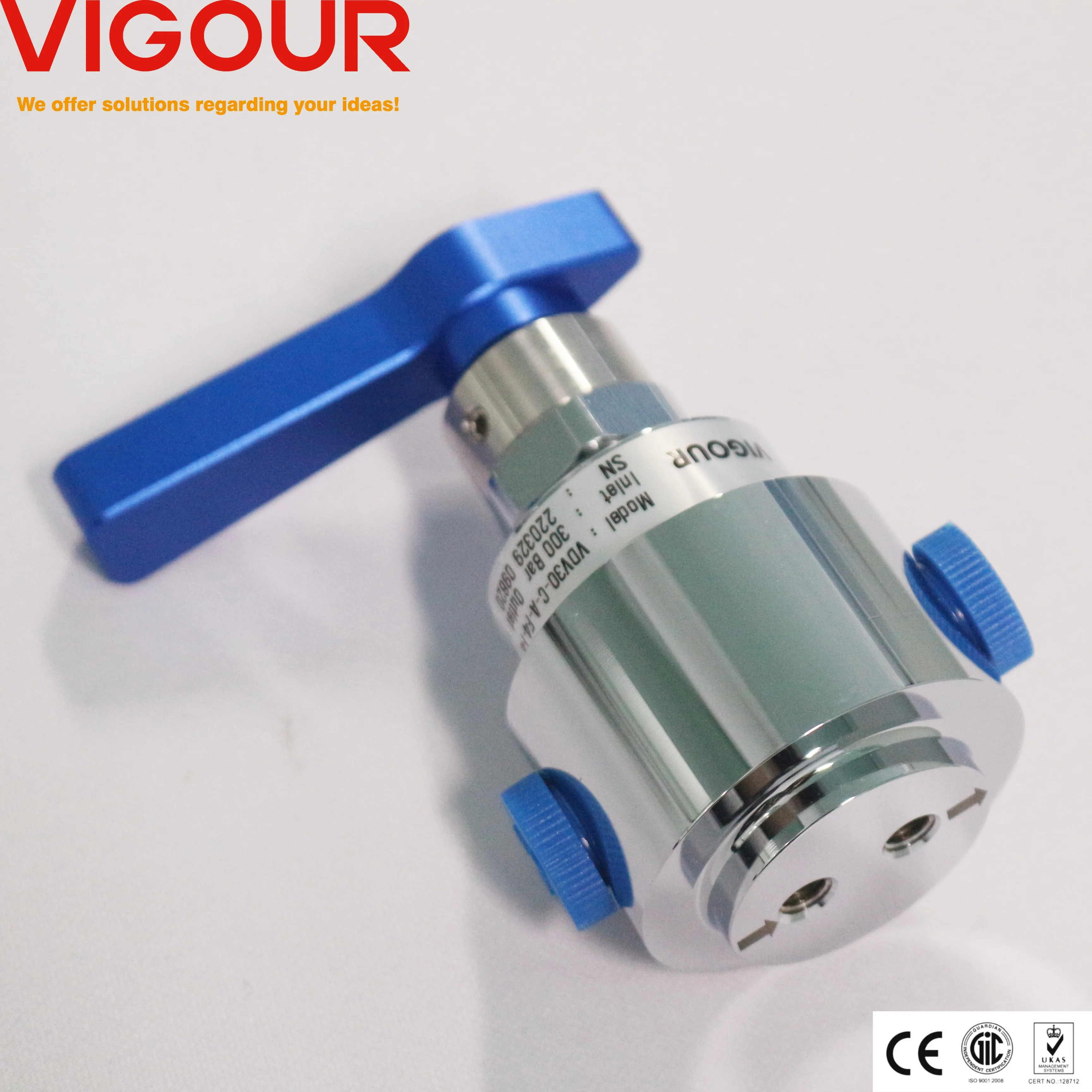 VIGOUR Brand Manual High Pressure Diaphragm Valves SS316L Max 300 BAR ...