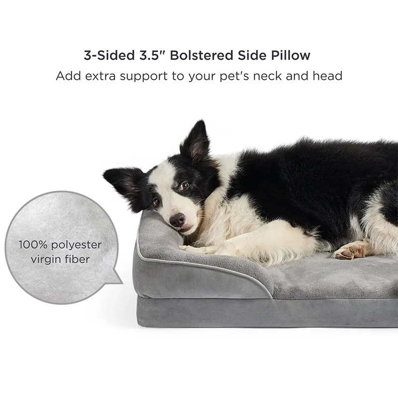 Factory Pet Supplier Plush Orthopedic Pet Bed Removable Stylish ...