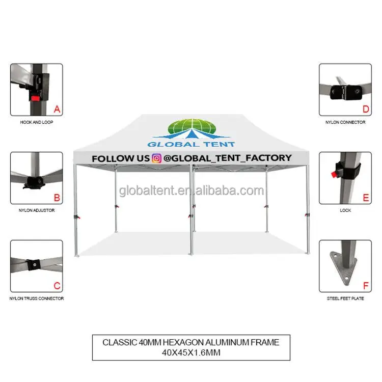 GLOBAL TENT Custom Food Canopy 10'x20' (3mx6m) - Waterproof Aluminium Tents