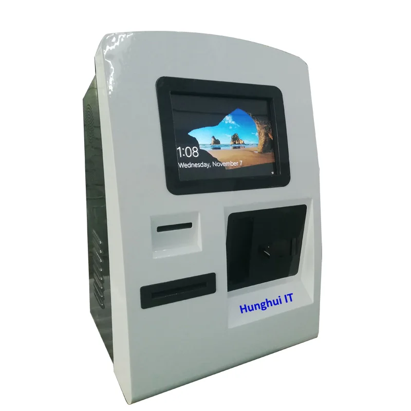 Wall Mounted Note Acceptor bar Code Scanner Kiosk with Software One Way ...