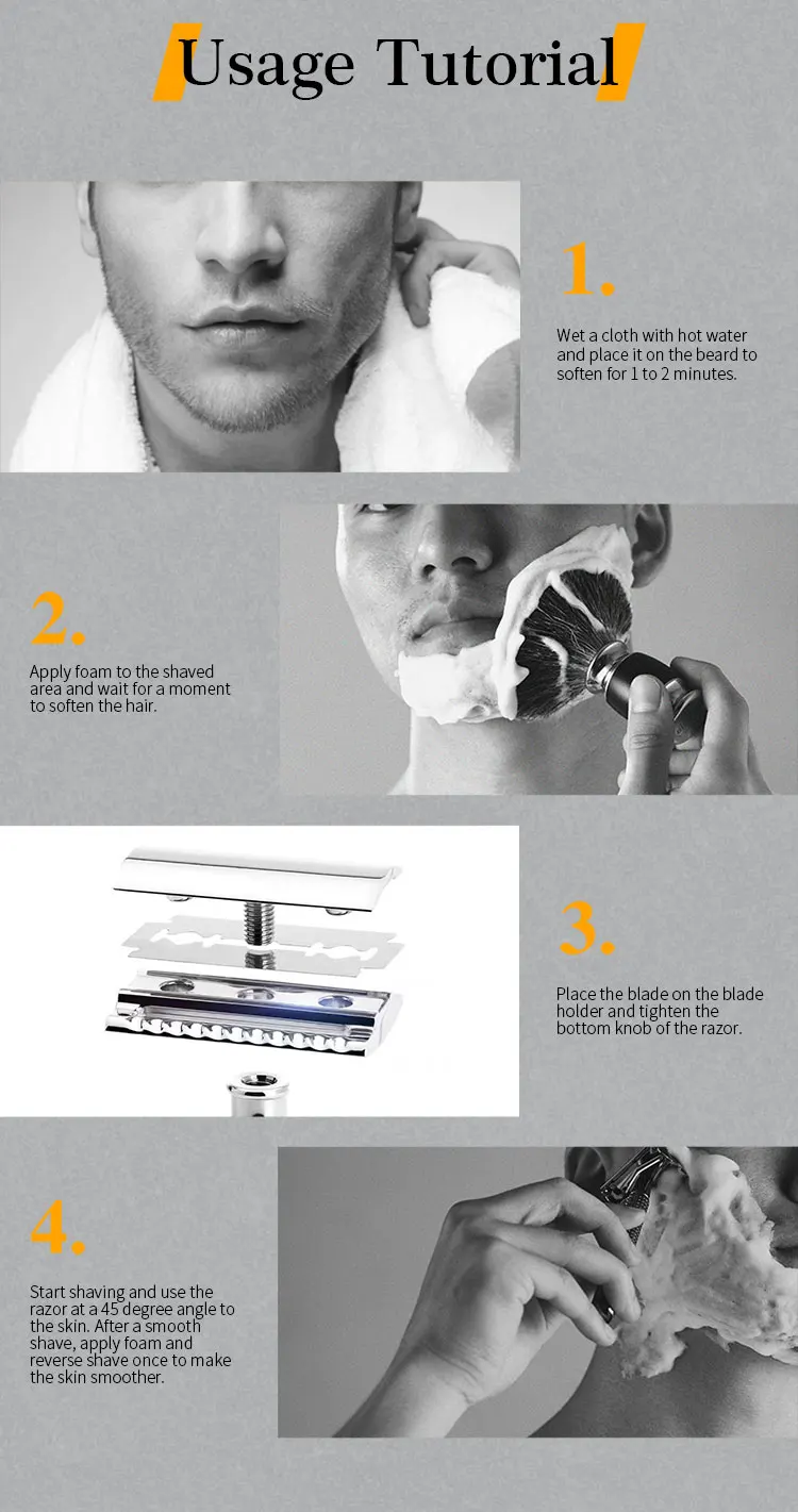 High Quality Custom Double Edge Safety Traditional Razor Metal Brass ...