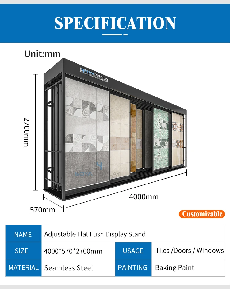 Customize Push-Pull Quartz Granite Sample Display Racks
