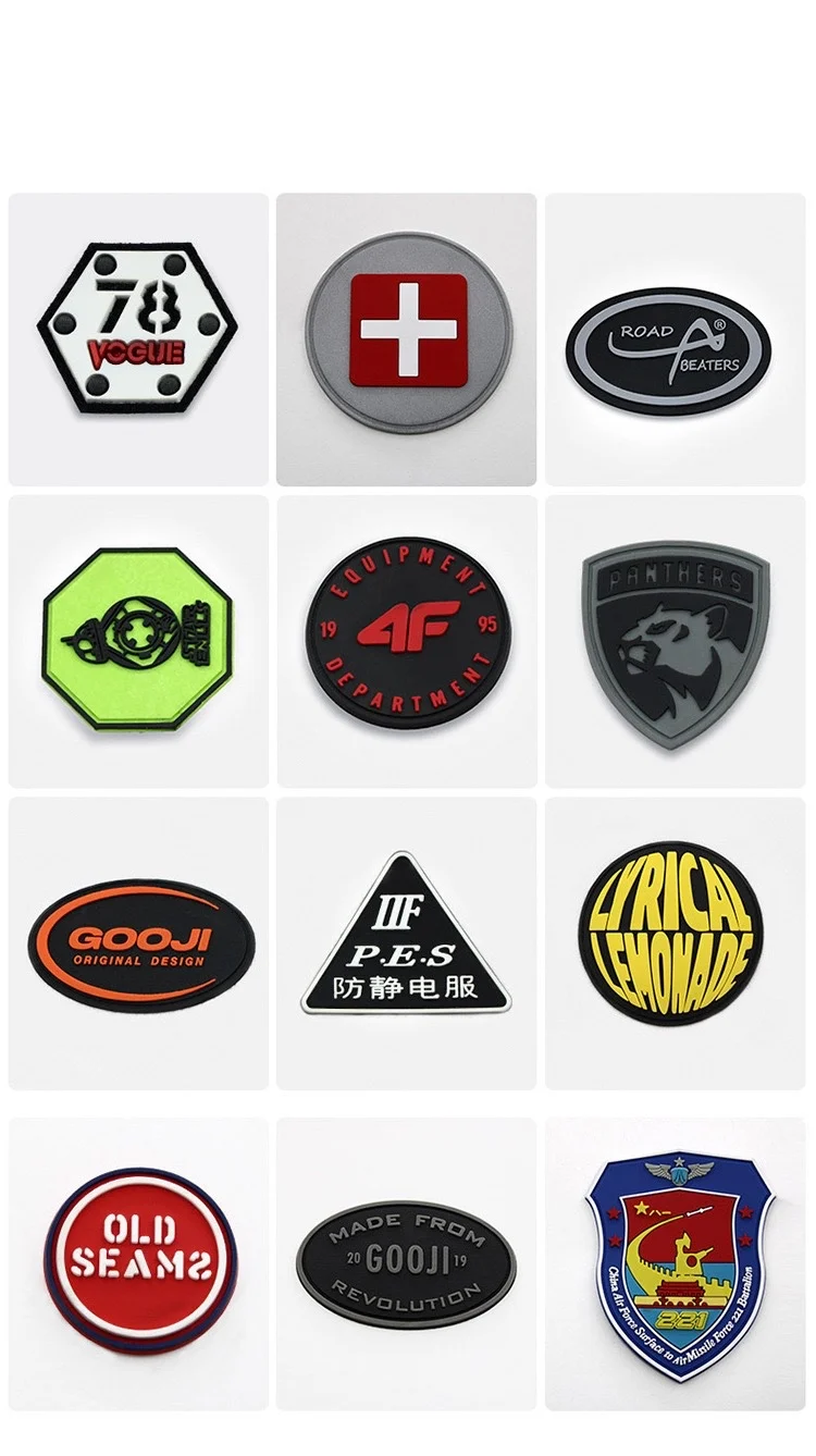 Custom Iron-On Garment 3D Silicone Logo Patches - Embossed Rubber ...