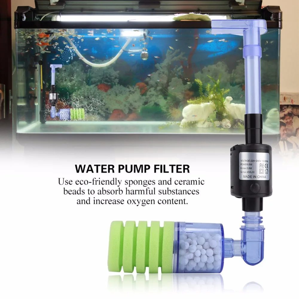 Aquarium Electric Power Sponge Filter,5W Silence Submersible Foam ...