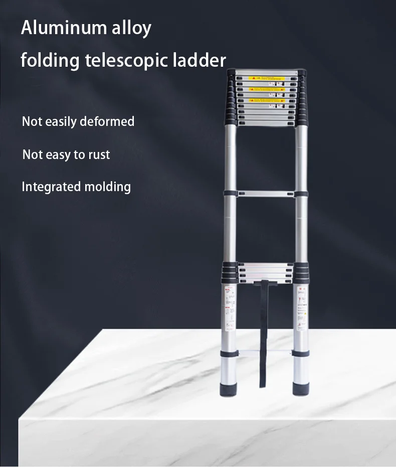 Aluminum Folding Ladder 3.8m Thickened Material Straight Ladder ...