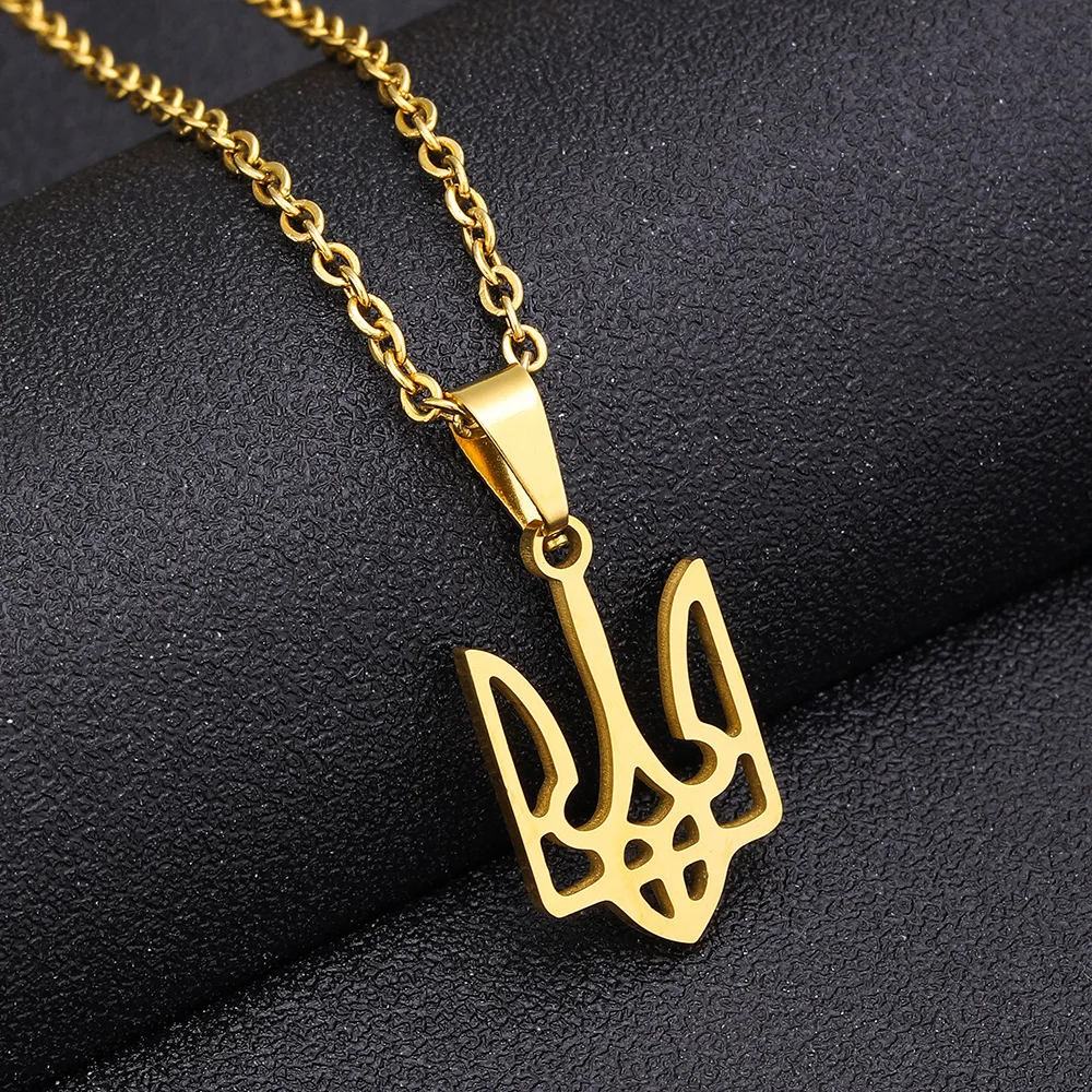 Ukraine Tryzub Choker Chain Necklace Stainless Steel Jewelry Chain ...