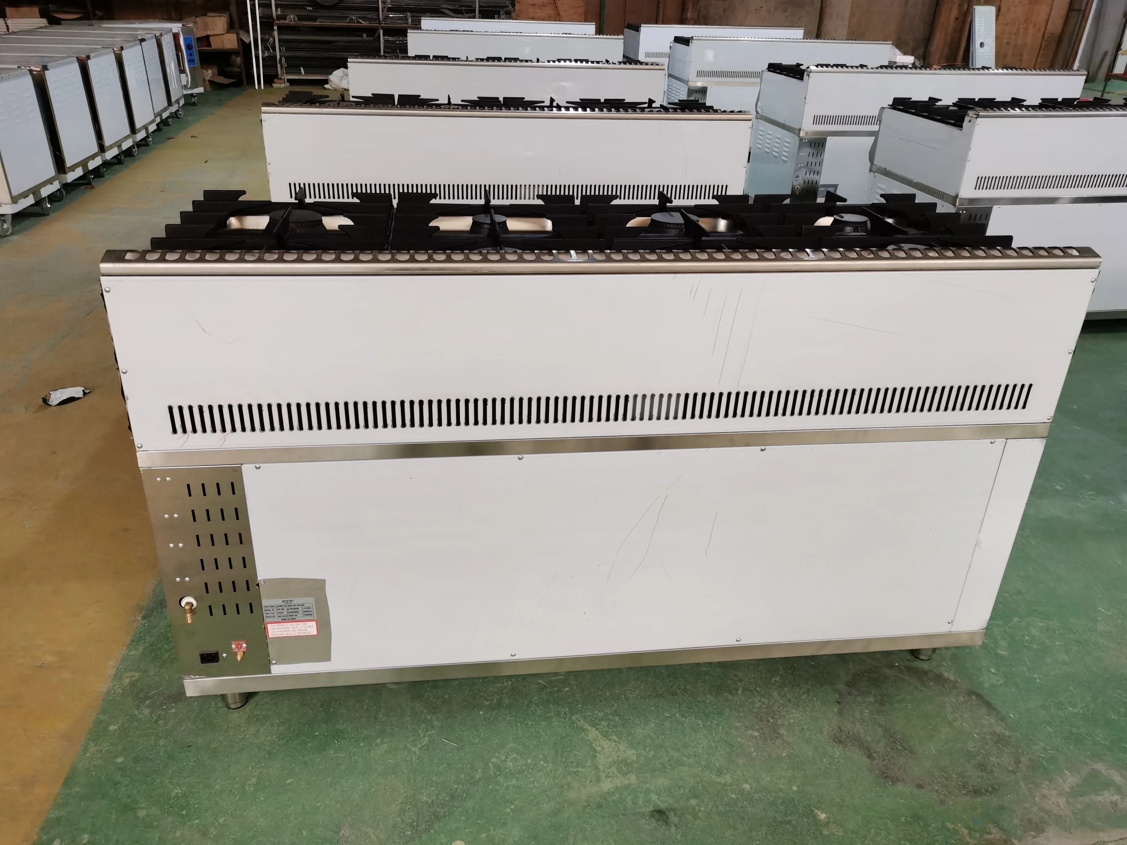 8 Burner Gas Cooking Range with Gas Oven - Stainless Steel