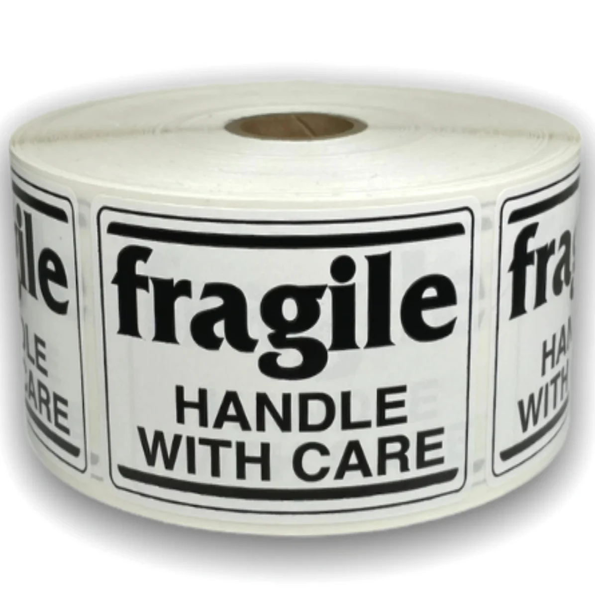 Custom 3x2 Inch Red Warning Label Barcode Handle With Care Do Not Drop ...