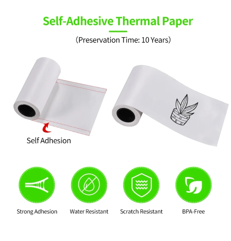 80 X 30 Mm White Self-Adhesive Thermal Sticker Paper