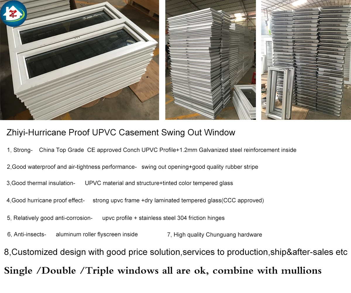 Bahamas House UPVC Casement Window - Hurricane Impact Tinted Windows