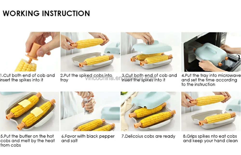 Microwave Sweet Corn Cooker Steamer Portable 2 Corn Cobs Steaming Corn ...