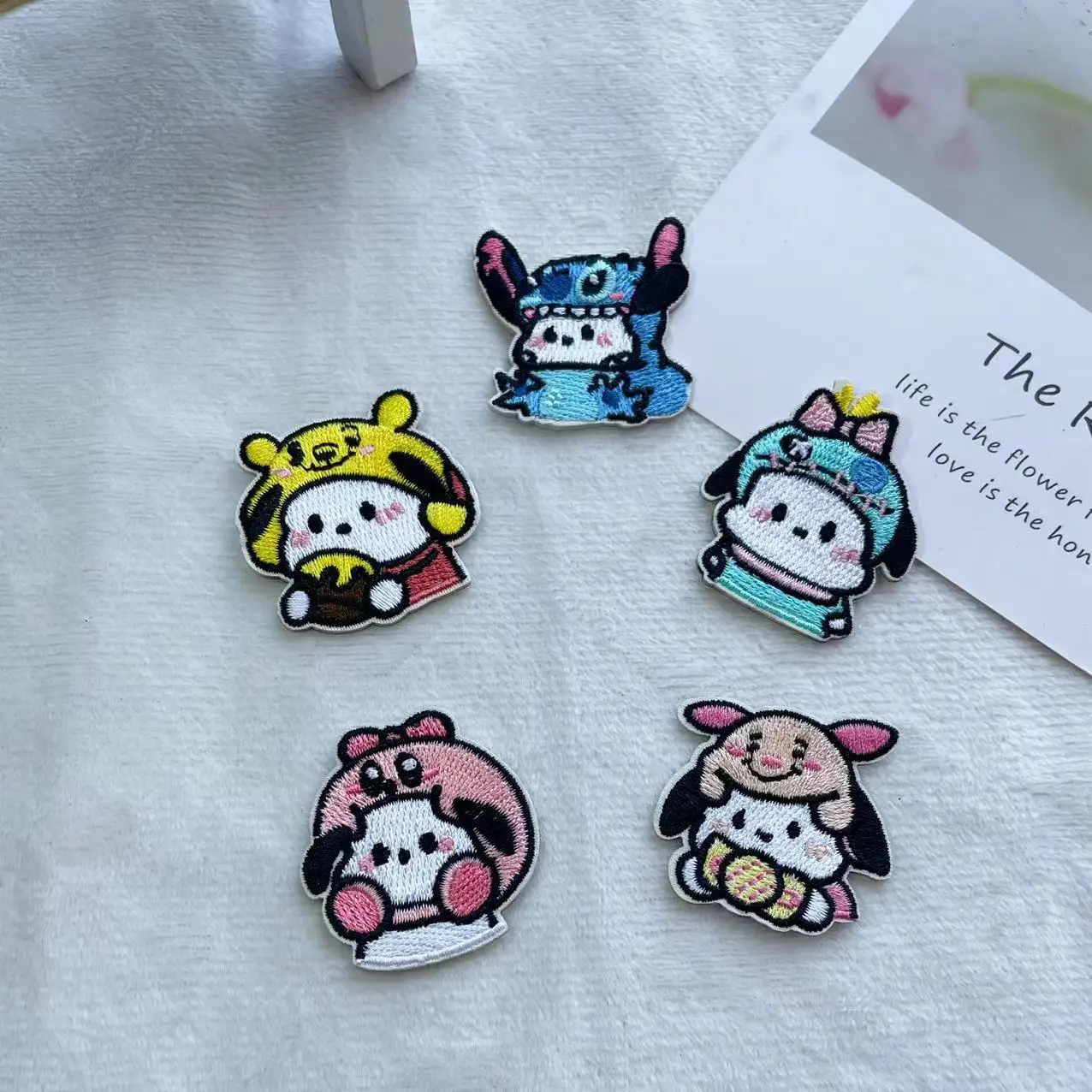 Cartoon Cute Pochacco Stitch Kirby Patch Embroidery Sticker For Hat Bag ...