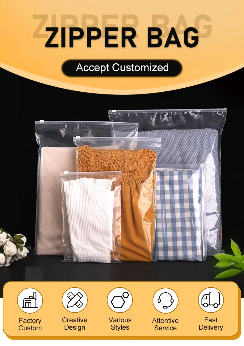 Custom Clothes Packaging Zip Lock Bag Biodegradable Matt Black Frosted ...