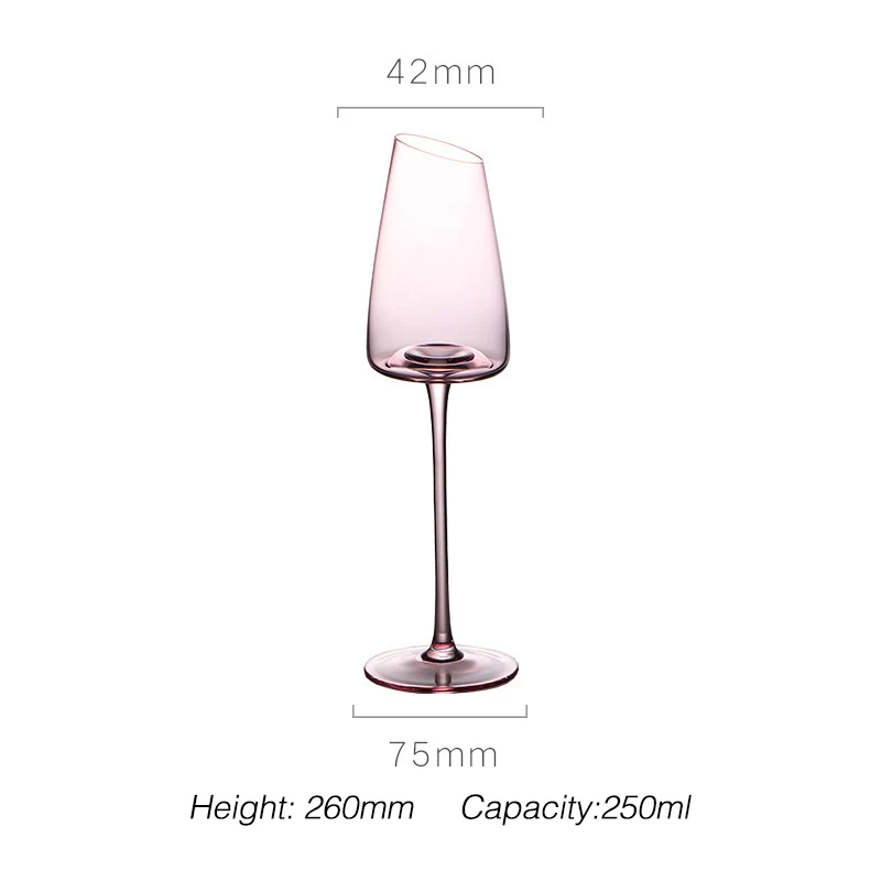 Large Red Wine Glasses - Elegant Slanted Rim Design
