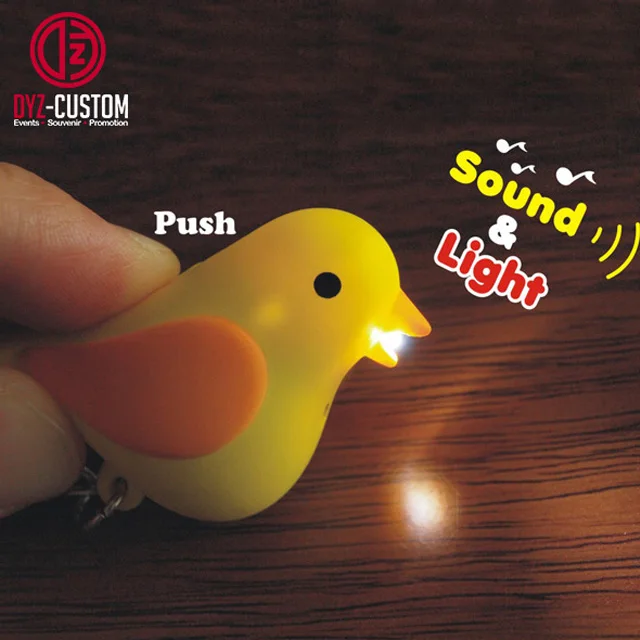 Plastic Led Animal Flashlight Keychain Little Bird Shape Led Keyring ...