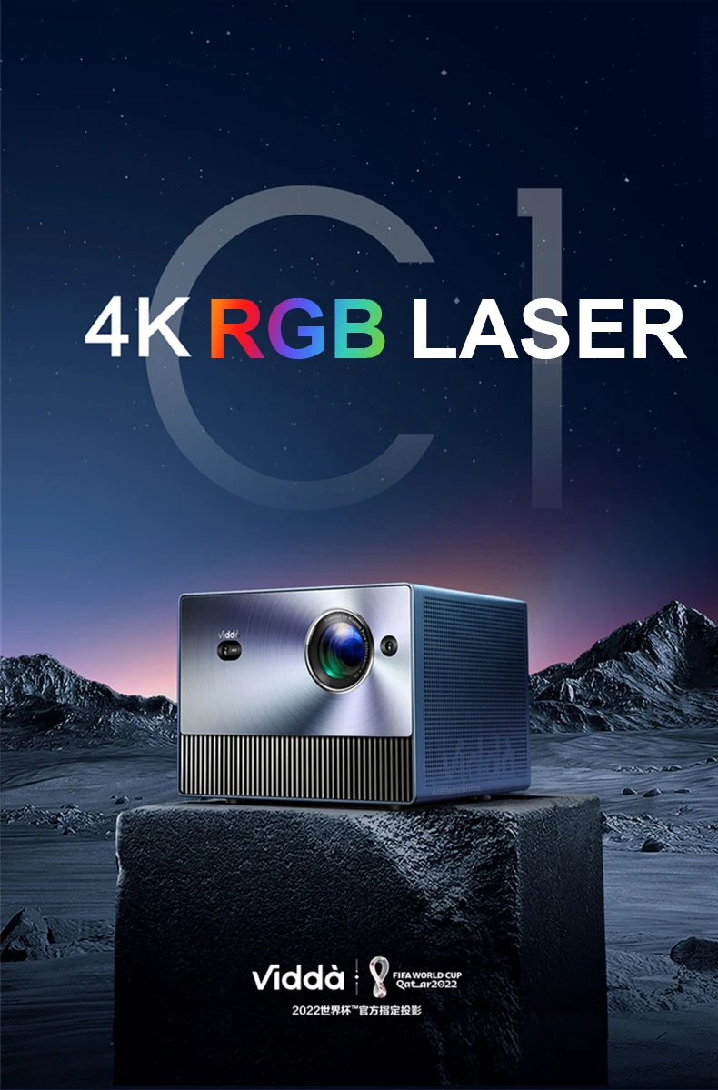 Vidda C1 RGB Laser 4K Projector 3840x2160 Video 3D Beamer Android ...