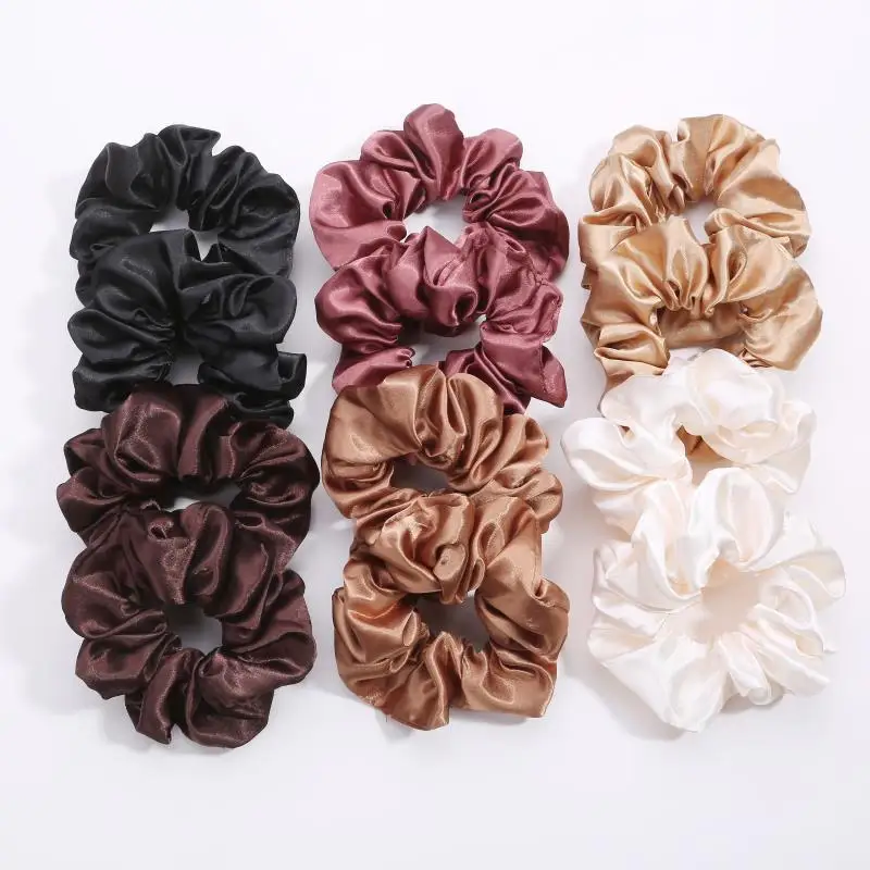 2023 Top Selling High End Solid Color Satin Hair Scrunchies For Woman ...