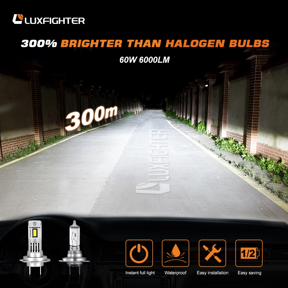 Luxfighter 2023 New H3 H1 H7 H11 H13 9005 9006 3000k 4500k 6000k Led Headlight Bulb H4 Led - Buy ...