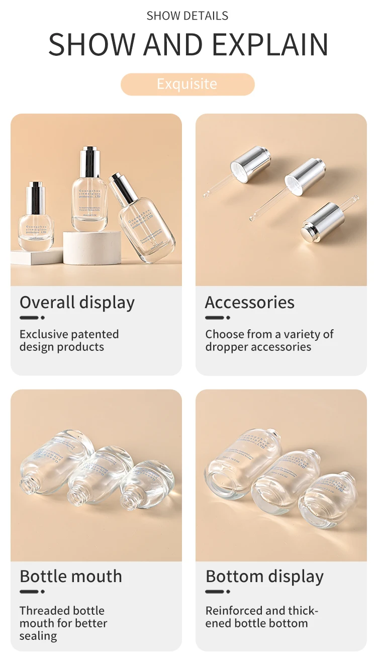 Fancy Push Button Pump - Thick Oblate Glass Packaging