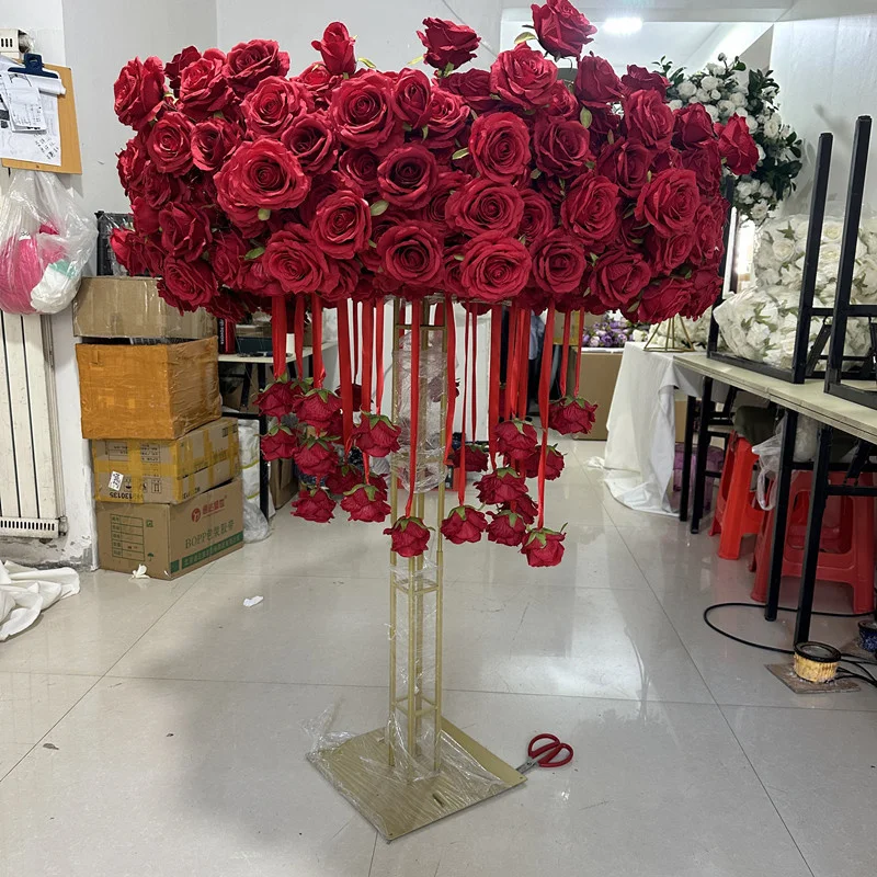 IFG Wedding Arrangement Decor Artificial 4ft Tall Red Hanging Rose ...