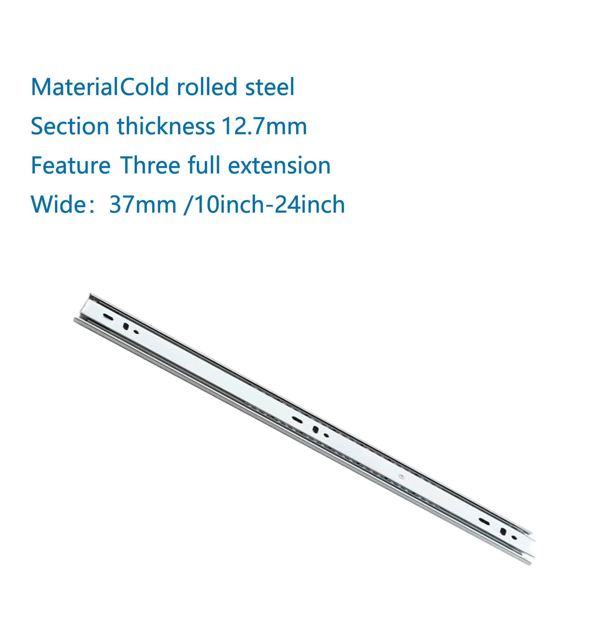 Light Load 37mm Wide 13mm Thick Steel Ball Industrial Telescopic Slider ...