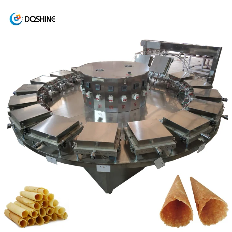 Automatic Ice Cream Wafer Sugar Cone Maker Machine Production Line for ...