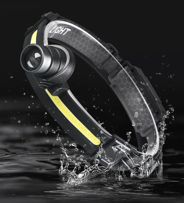 New Led Induction Headlamp Outdoor Strong Light Charging Zoom Model Cob ...