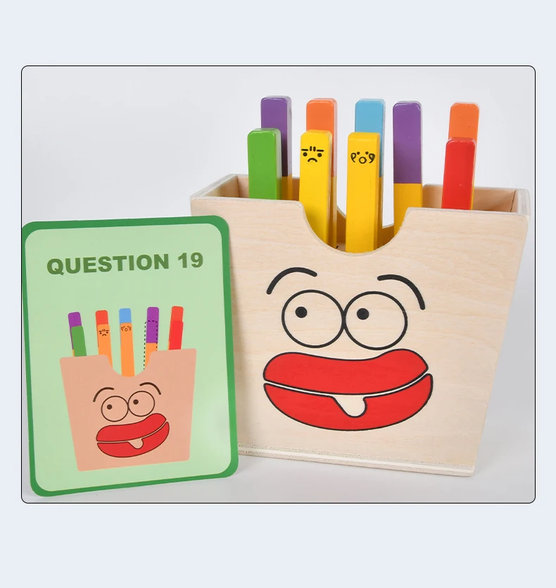 Montessori French Fries Wooden Color Sorting Game Fast Food French ...