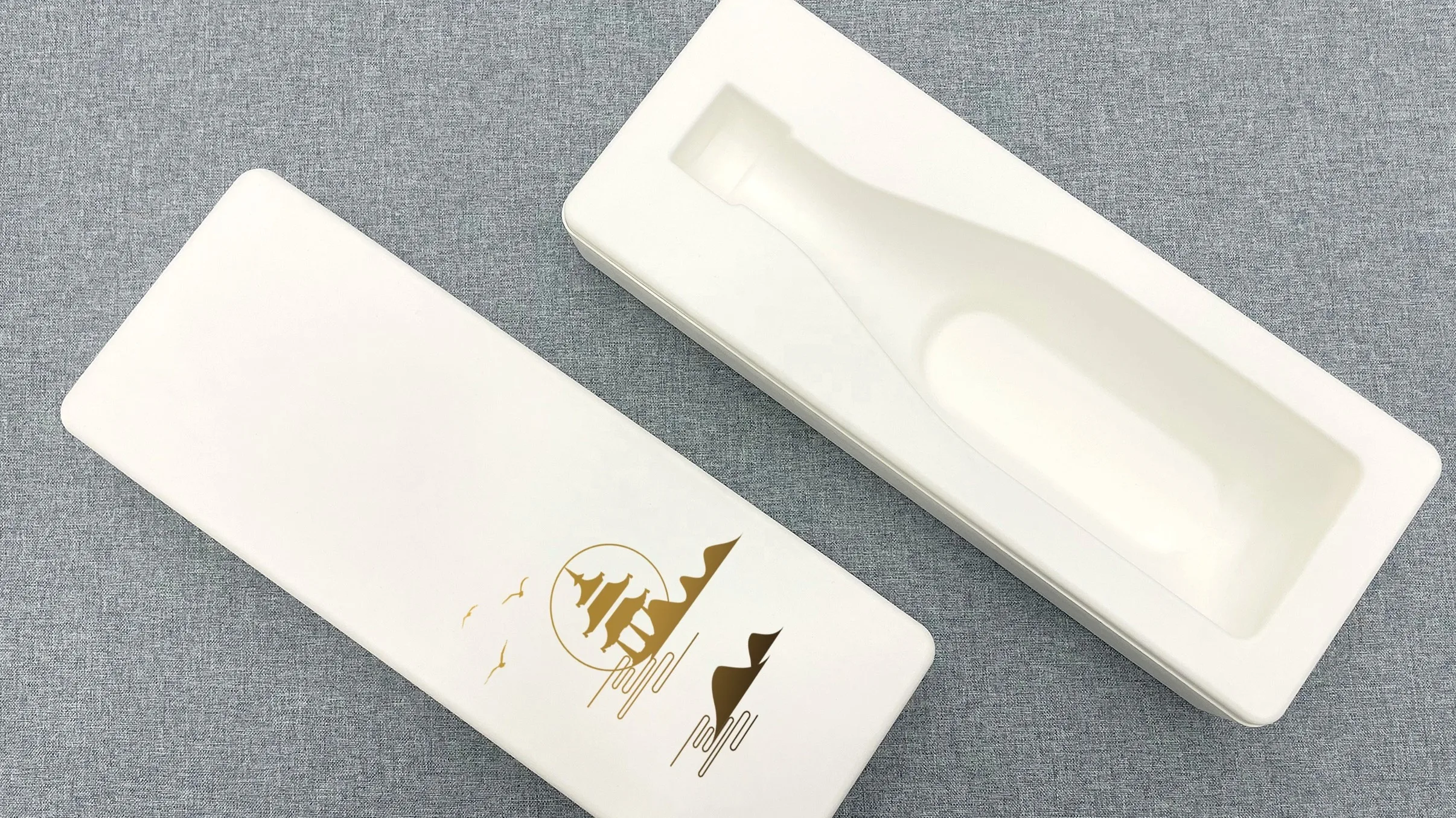 Custom Gift Wine Bottle Packing Molded Paper Pulp Storage Tray Box ...