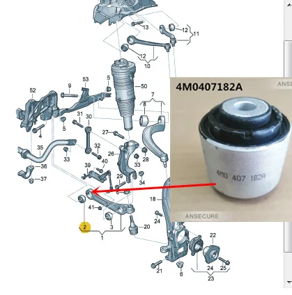 Front Lower Control Arm Bushing Suspension Guide Rubber Bush For Audi ...