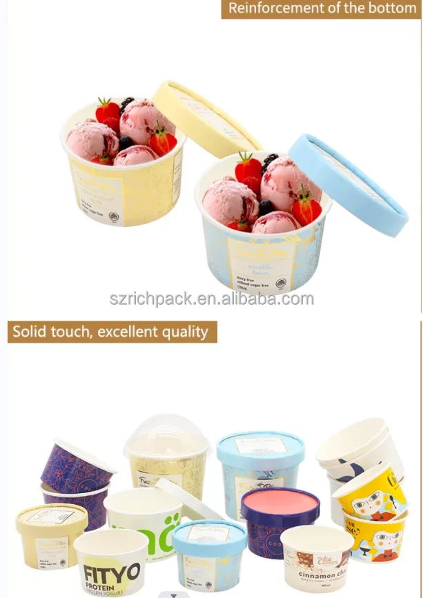 Factory Disposable Packaging Dessert Yogurt Ice Cream Container Tubs ...