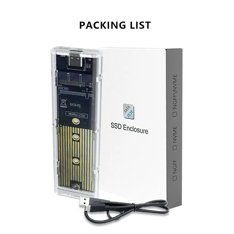 10 Gbps Ssd Enclosure External M.2 Ngff Nvme Solid State Drive Mobile ...