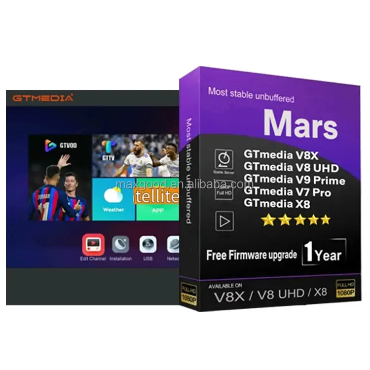 1 Year Europe Mars For Satellite Receiver Gtmedia V8x V8 Uhd V9 Prime ...