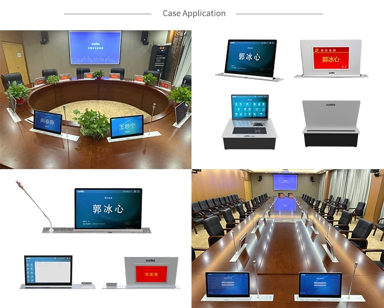 Motorized LCD Monitor Lift for Conference Rooms - Ultra-Thin HD Touch ...
