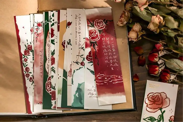 30 Sheets Into Bookmark Rose Apocalypse Series Light Retro Premium ...