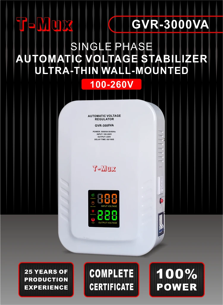 Relay Type Stabilizer Ac220v 3kva Automatic Single Phase Voltage ...