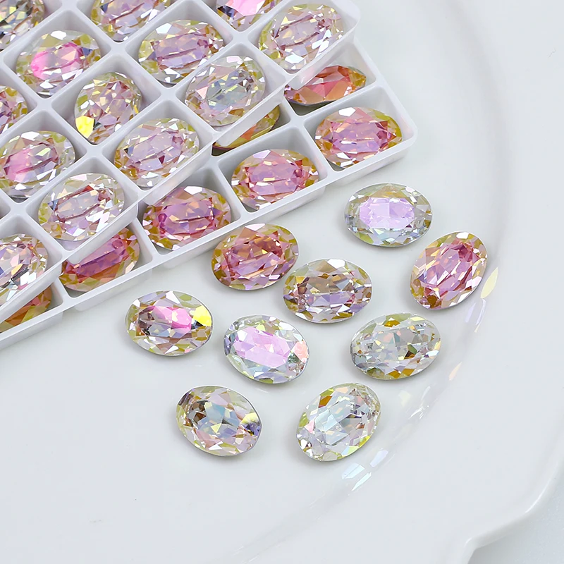 Wholesale Dongzhou Oval Glass Rhinestone K9 Crystal Beads