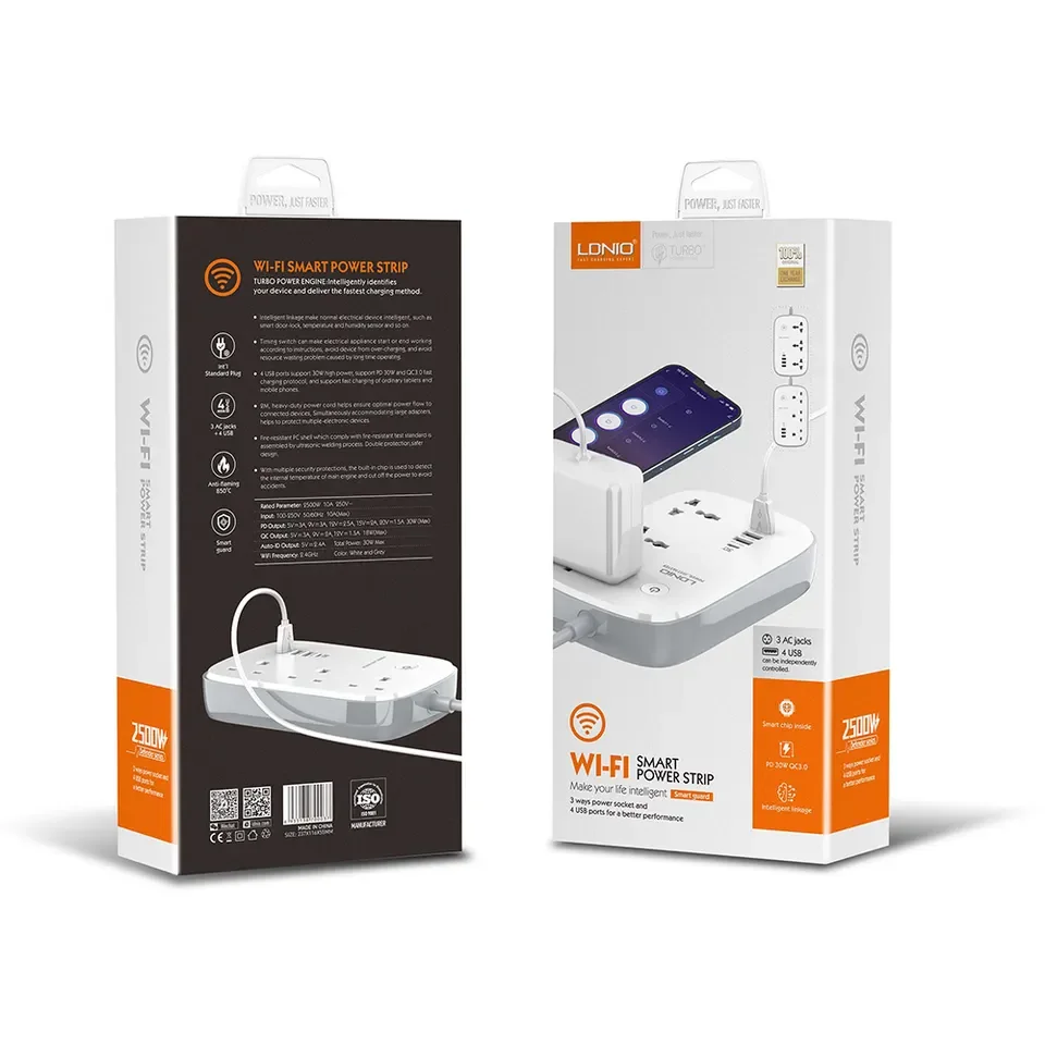 Ldnio Scw3451 Electric Extension Socket Power Strip With Usd Ports Uk ...