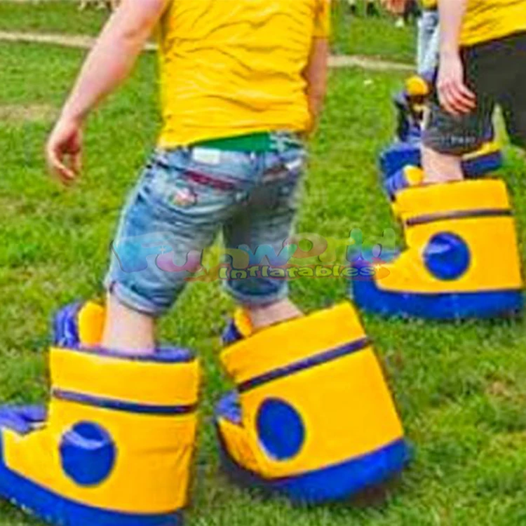 Outdoor inflatable sports games building speed shoes football match ...