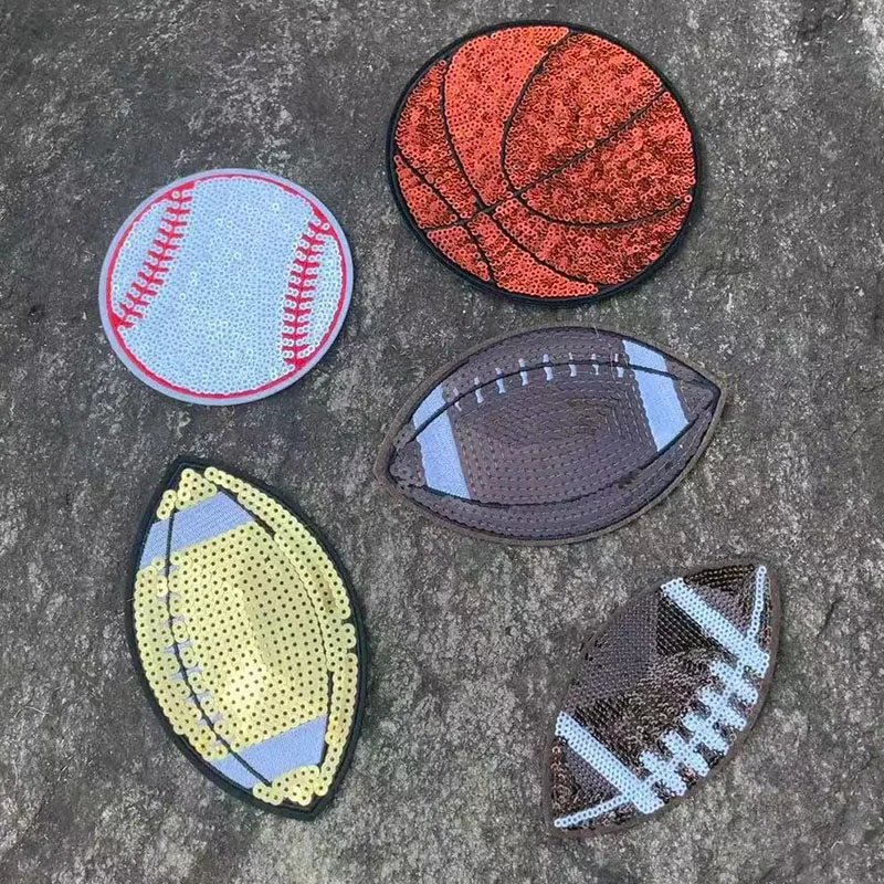 Sparkling Sequin Basketball Patch for DIY Clothing Projects