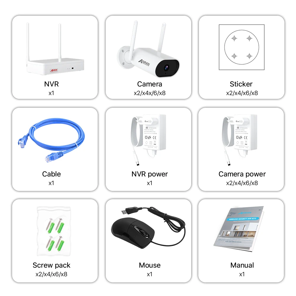 Anran Hd 5mp Wifi Camera Indoor Outdoor Ip66 Waterproof 4k 4ch Nvr Kit ...