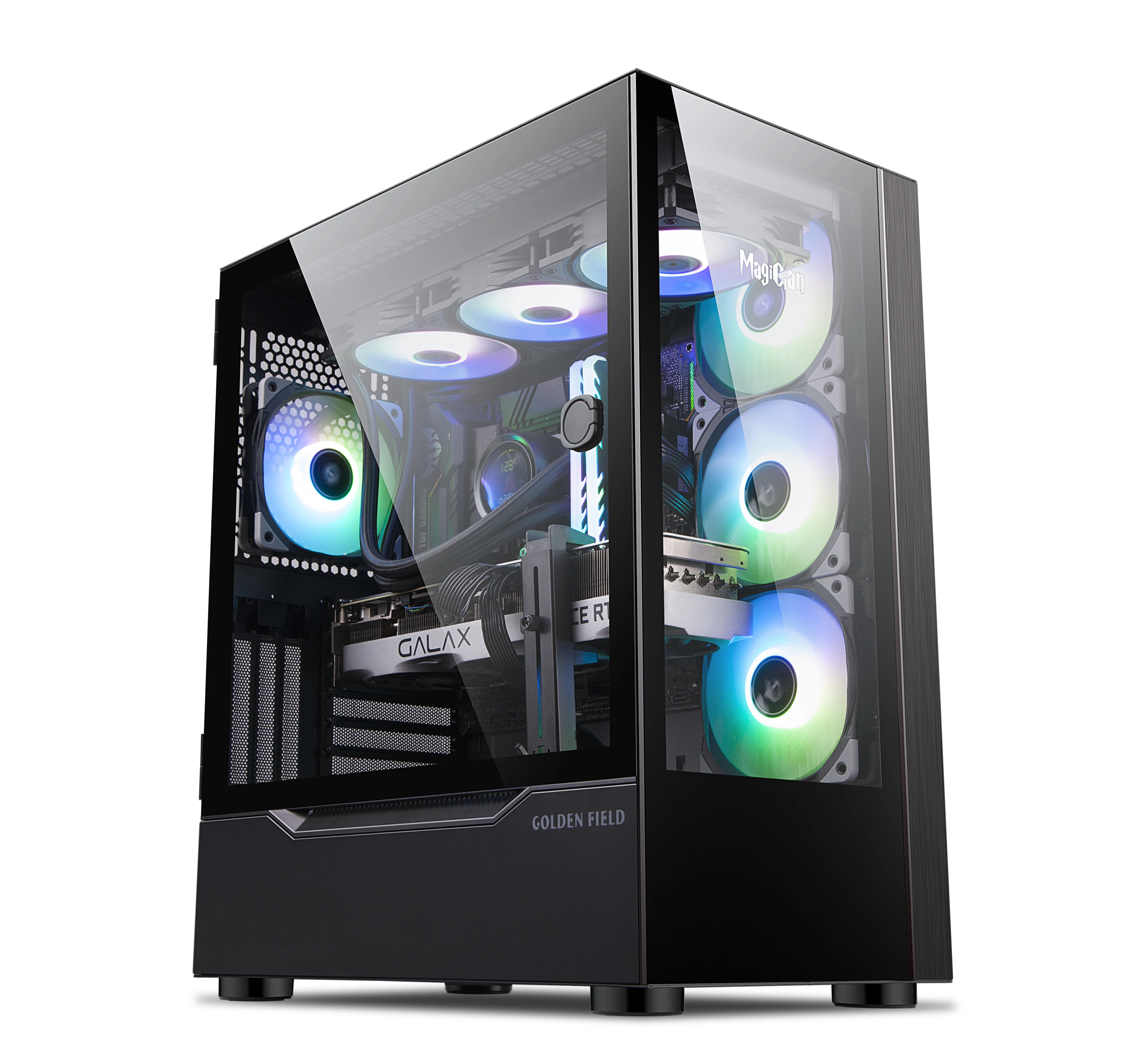 RGB Controller ATX Gaming Case Full Tempered Glass PC Cabinet with USB ...