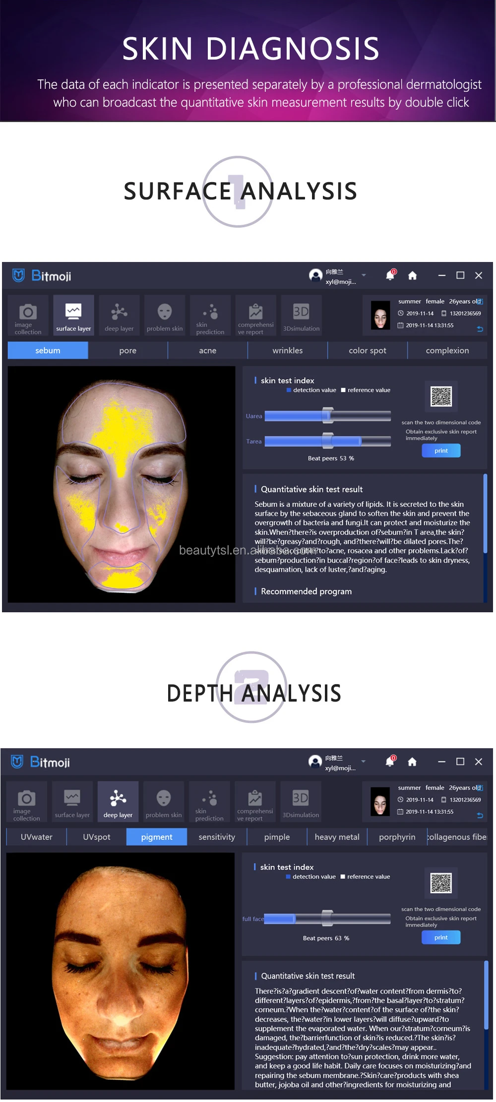 Korean AI Bitmoji Professional Facial 3D Skin Detector
