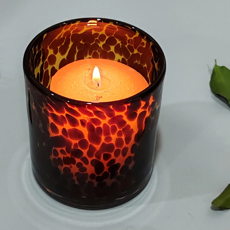 Handmade Tortuga Tortoise Shell Colored Tumbler Tealight Glasses Amber ...